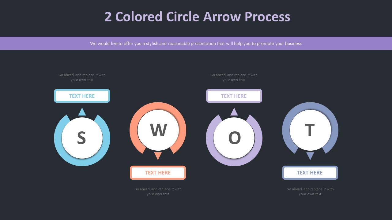 2 Colored Circle Arrow Process Diagram