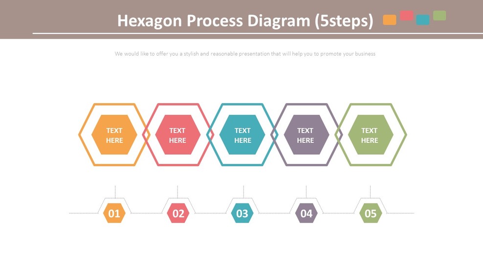 Hexagon Process Diagram (5steps)