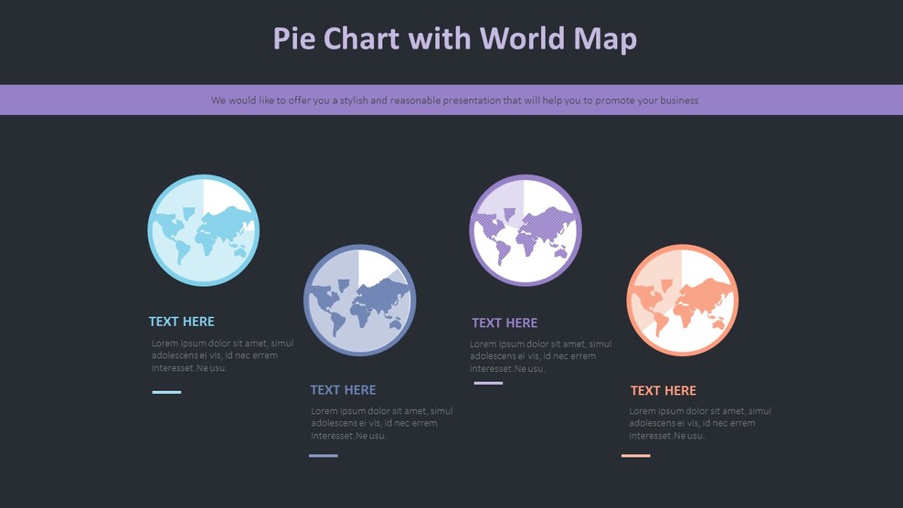 Gratis Gráfico circular con diagrama de mapa del mundo