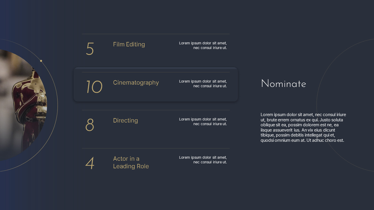 The Oscars 2024 96th Academy Awards Business PowerPoint Templates