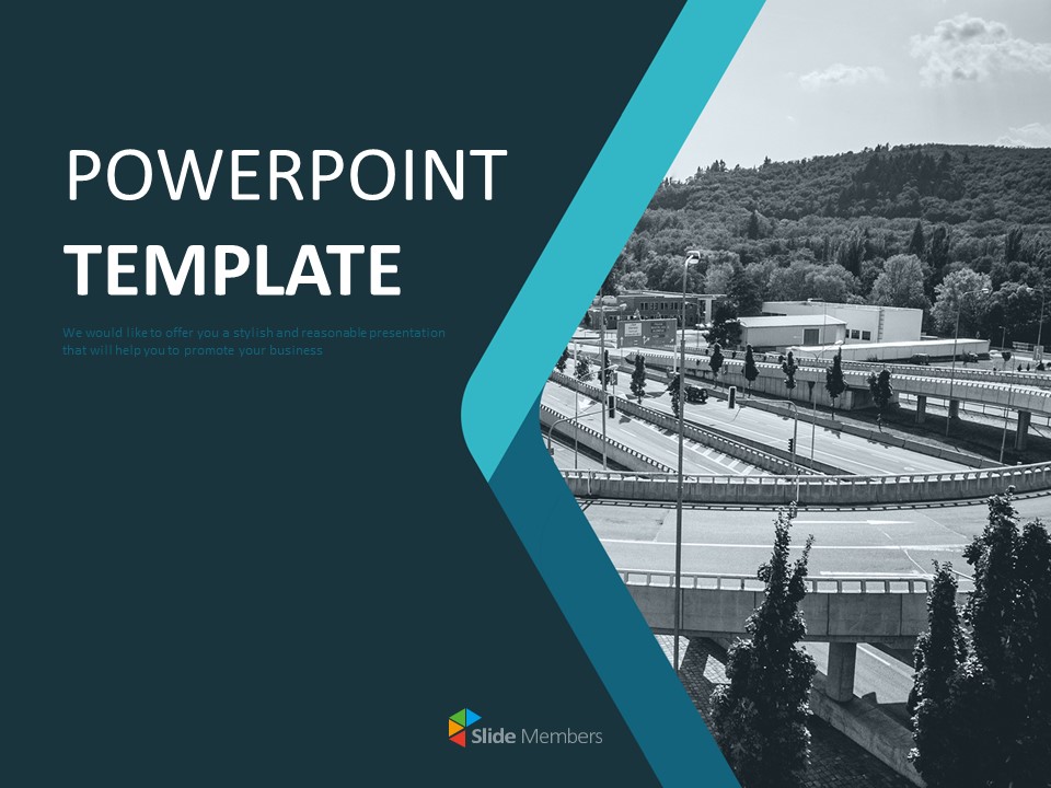 Free Powerpoint Template - Divided Highway