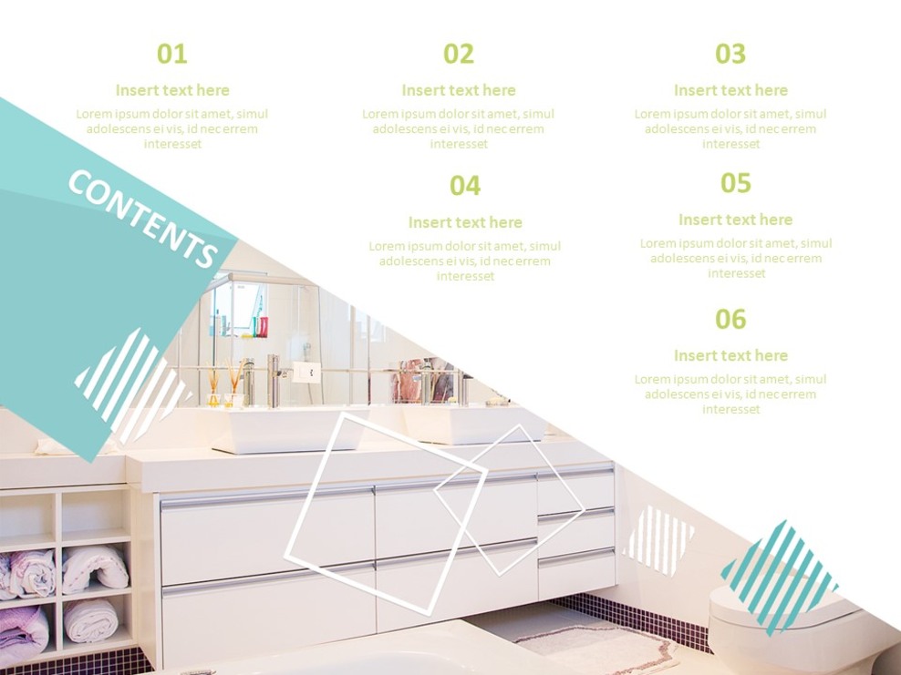 Libérer Salle de bain blanche - Modèle PowerPoint gratuit