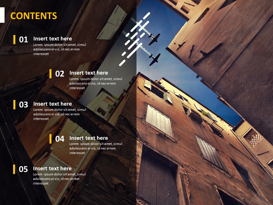 Sunset and Plane - Free PPT Template