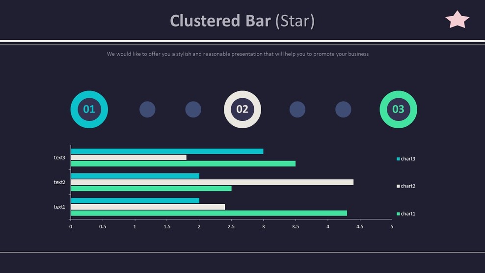 Free Clustered Bar (Star)|Chart|Slides