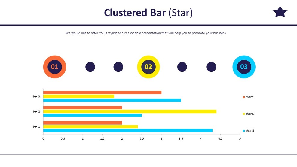 Free Clustered Bar (Star)|Chart|Slides