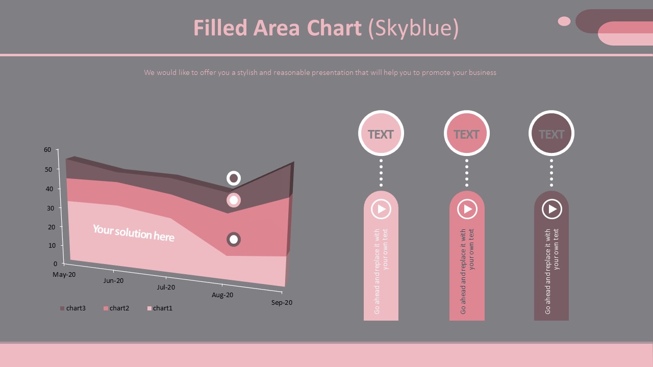 Free Filled Area Chart (Skyblue)|Slides