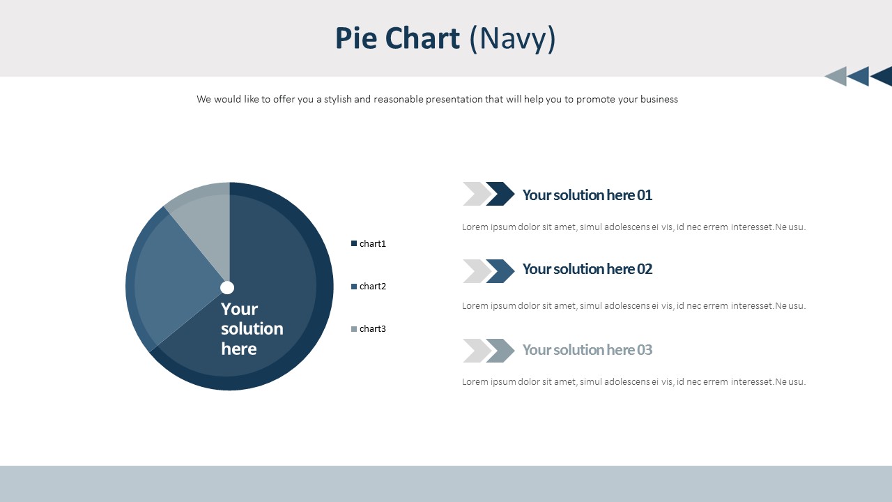 Presentation - Pie Chart (Navy) Free chart