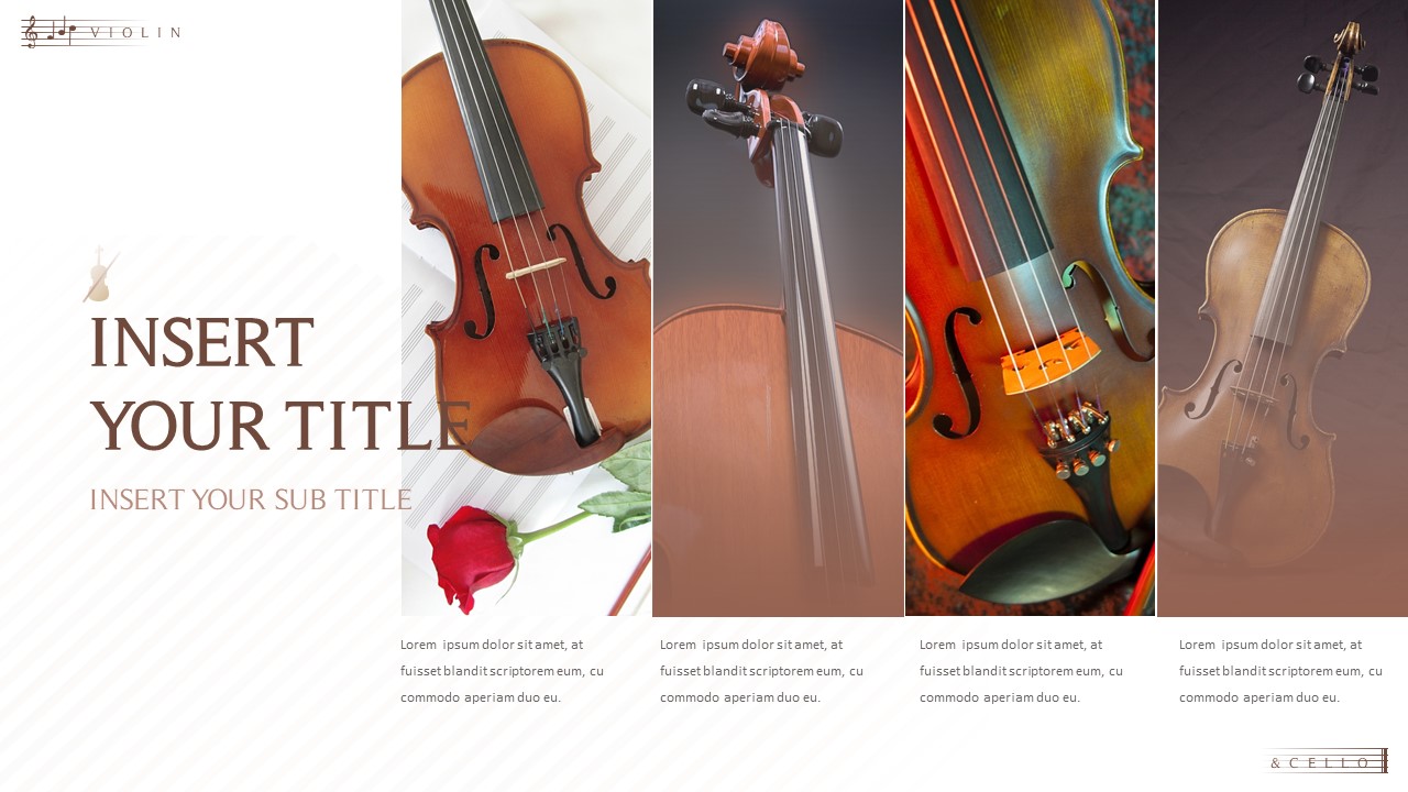 Violin & Cello Google Slides Presentation Templates