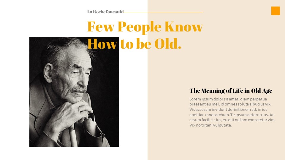 The Meaning of Life in Old Age Google Slides Templates