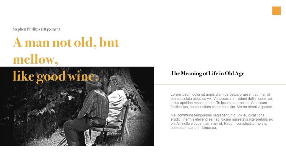 The Meaning of Life in Old Age Interactive Keynote|Education