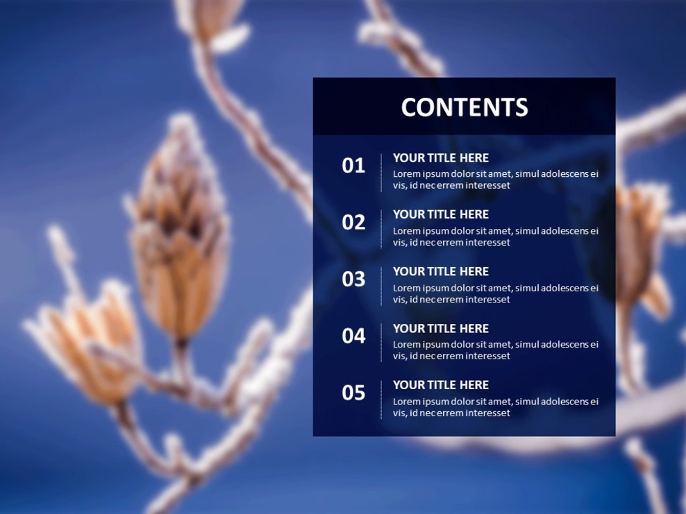 January winter leaves - Google Slides Template Free