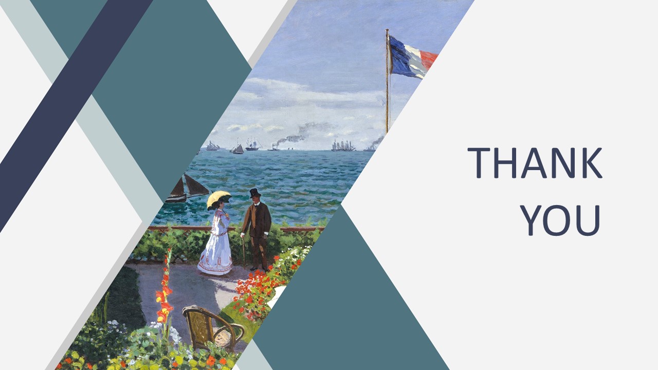 Claude Monet "Garden at Sainte-adresse" - Google Slides Free