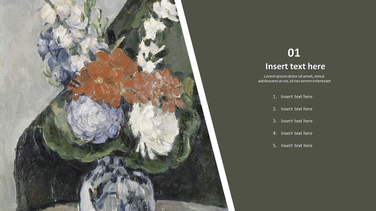 Google Slides Template Free - Paul Cezanne "Bouquet of Flowers"