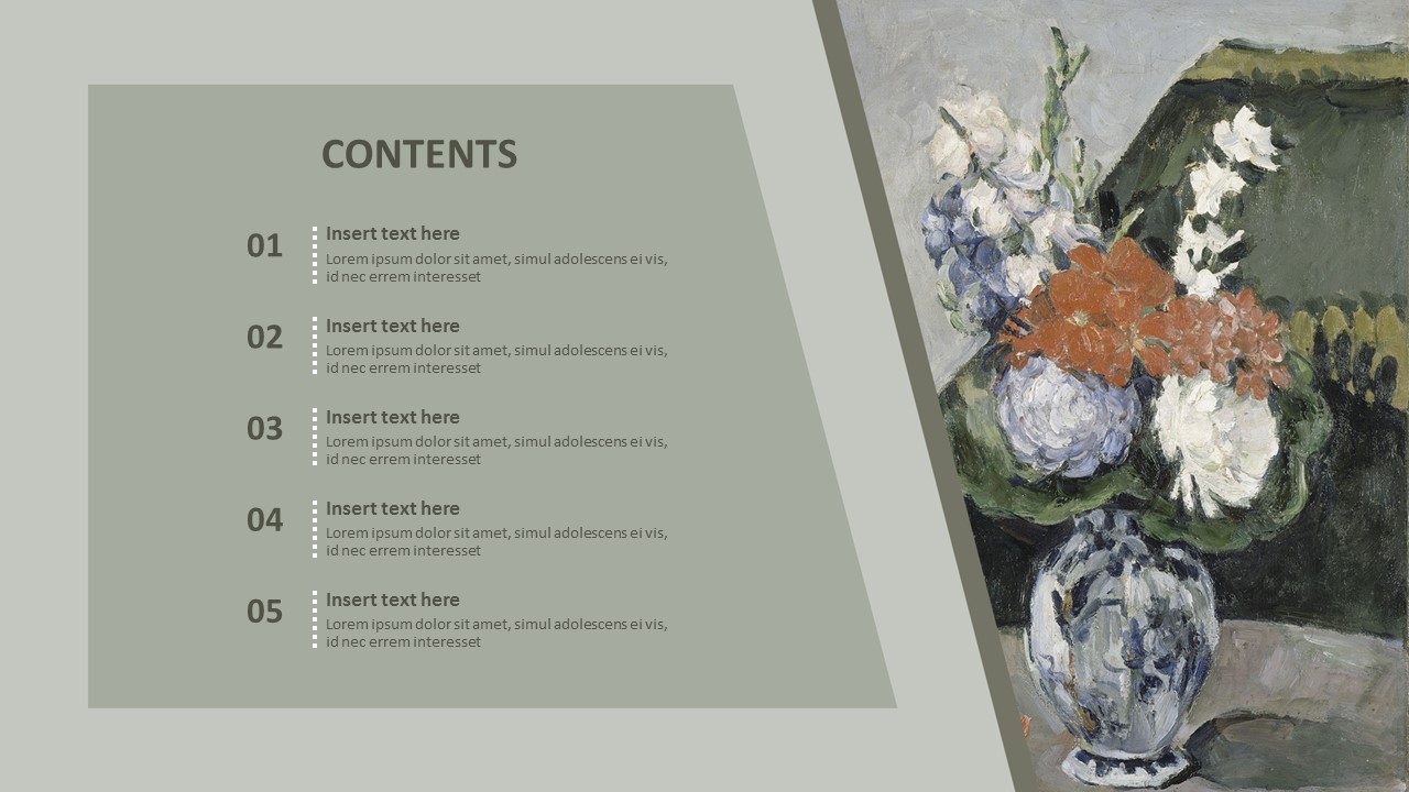 Google Slides Template Free - Paul Cezanne "Bouquet of Flowers"