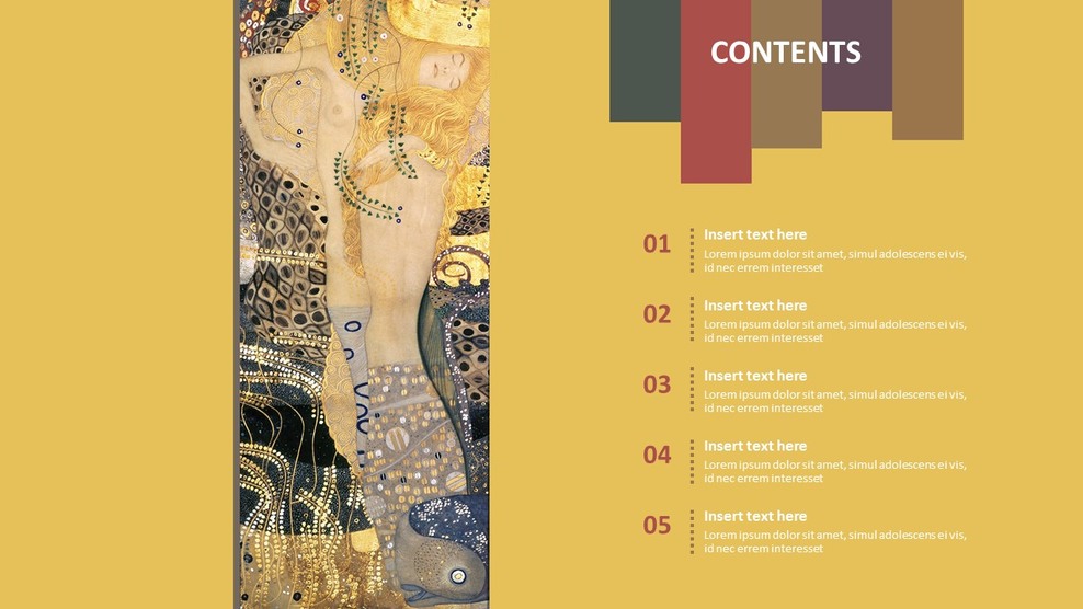 Gustav Klimt "Water Serpents I" - Free Google Slides