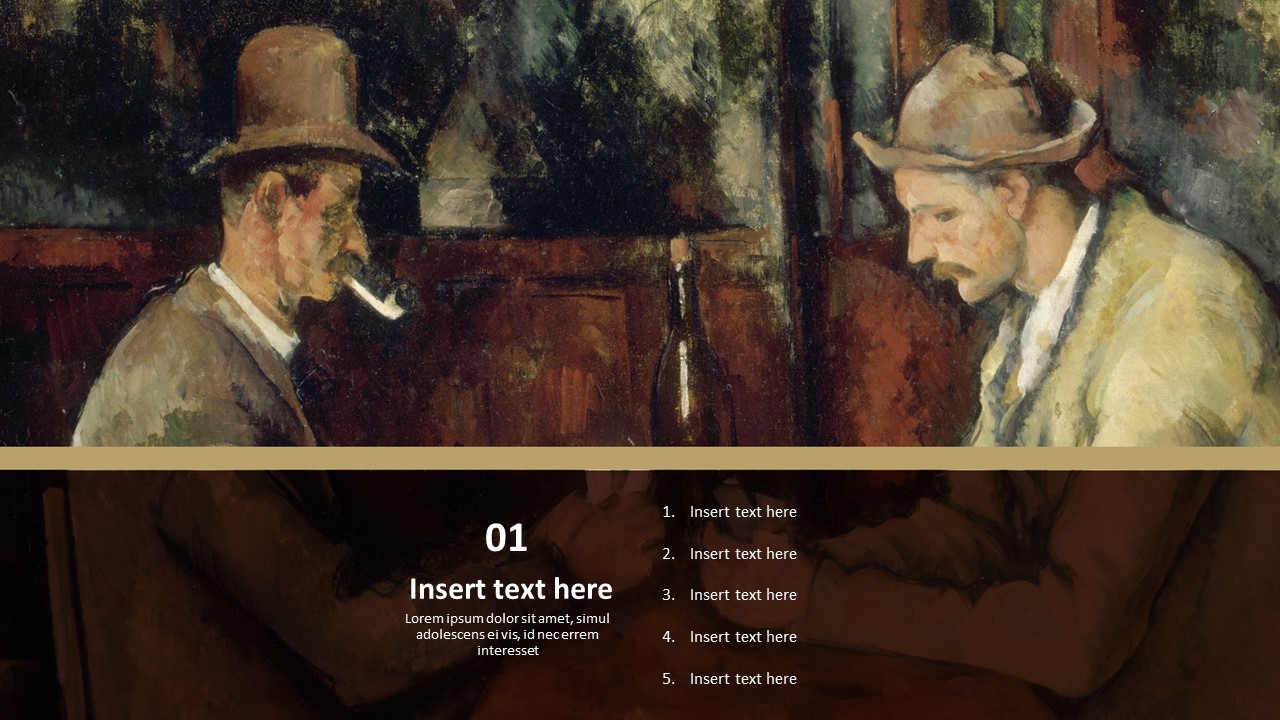 Paul Cezanne "The Card Players" - Google Slides online Free