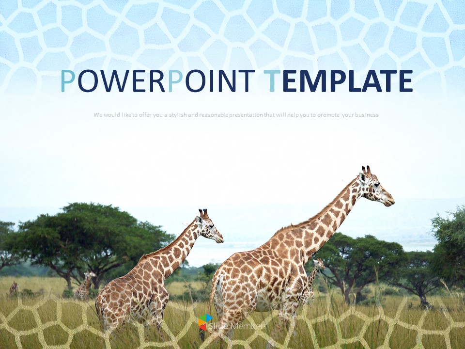 Free Images for Google Slides - A Giraffe on the Prairie