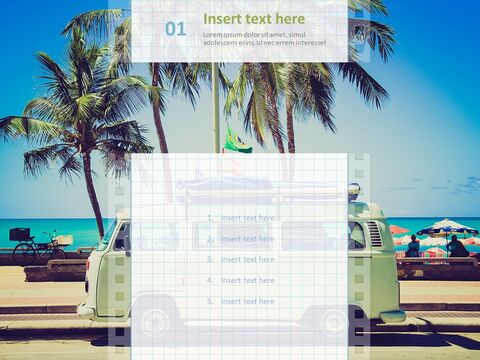 Google Slides Template Free Download - Camping Car in Beach