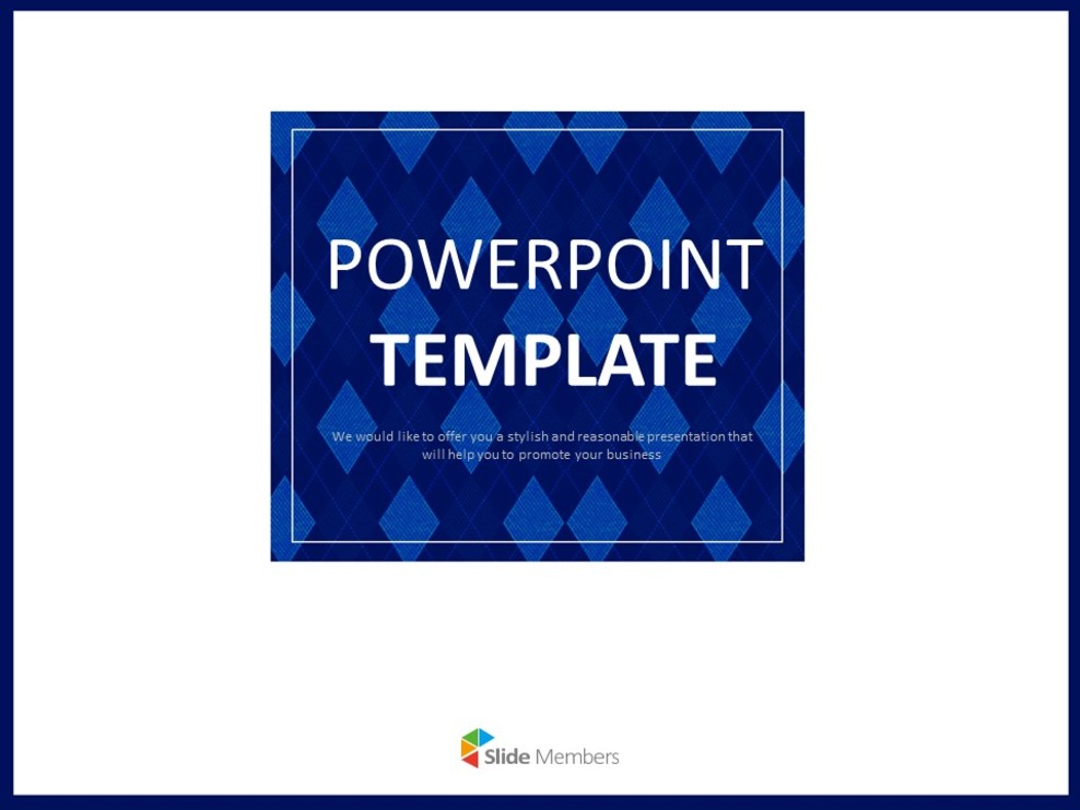 Free Presentation Templates - Dark Blue Patterns With Squared Outline