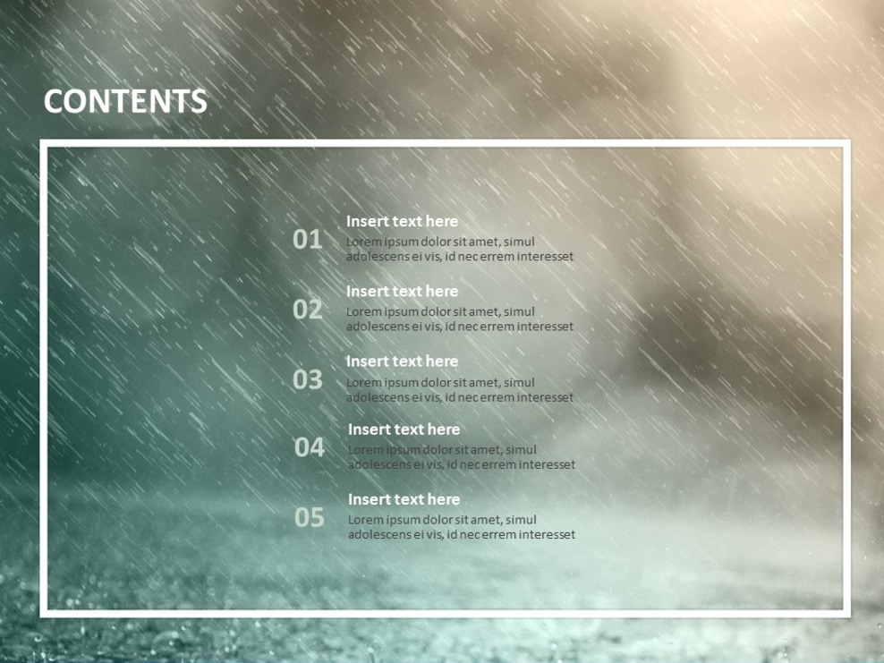 Rainy Background With White Outlines - Google Slides Free