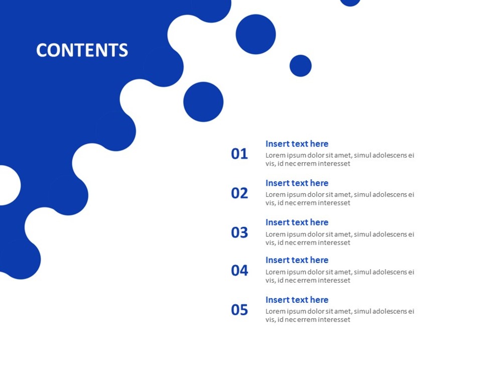 Blue Bubbles With Diagonal Lines - Google Slides Template Free Download