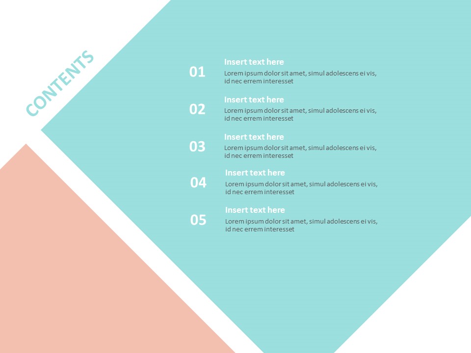 Free Google Slides - Coral Squares & Mint Squares