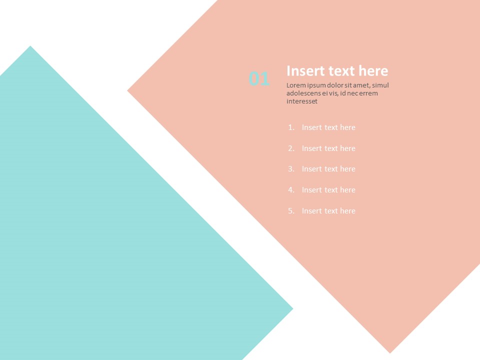 Free Google Slides - Coral Squares & Mint Squares