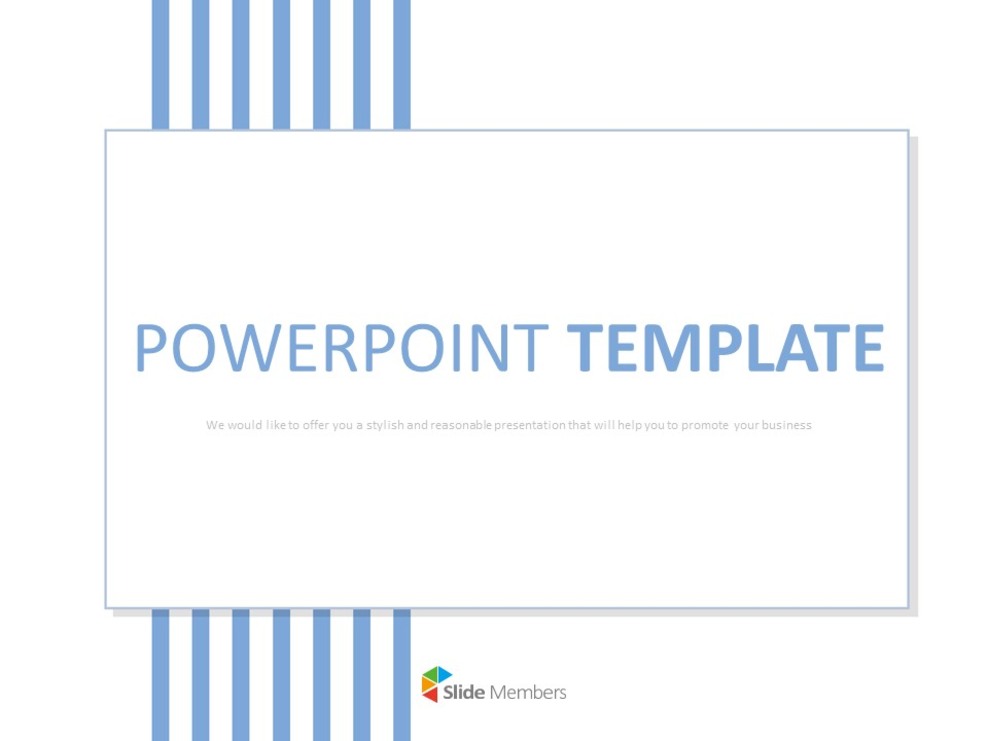Free Google Slides Template Design - Blue Lines and Square Outline With ...