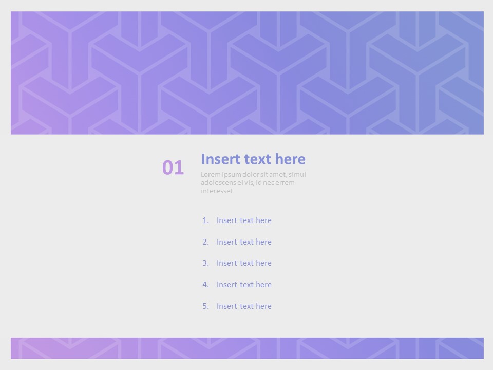 Google Slides Template Free - Purple Gradation With 3D Patterns