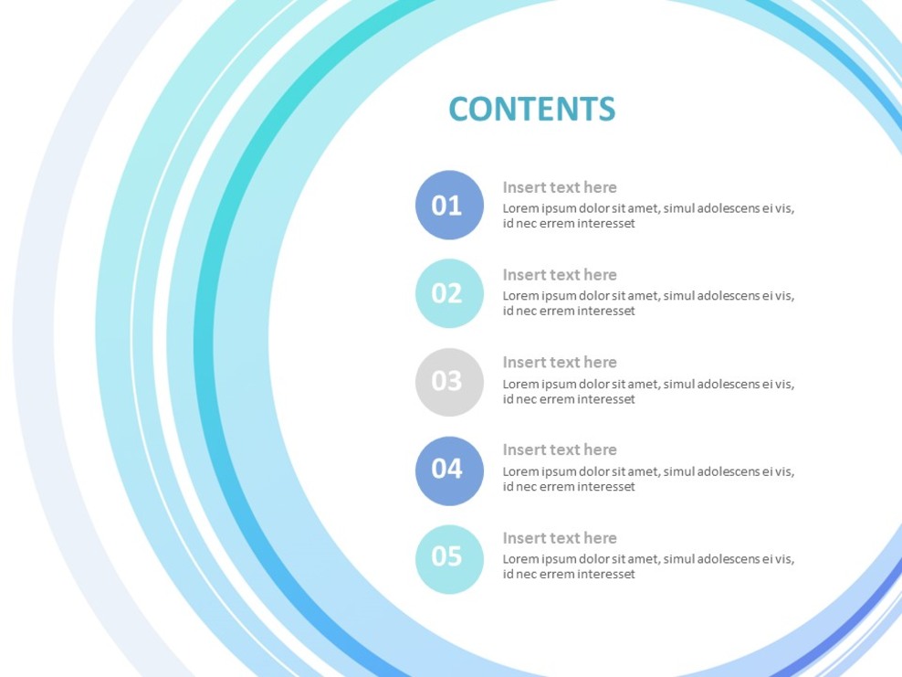 Free Google Slides Template Design - Circles Gradated With Blue