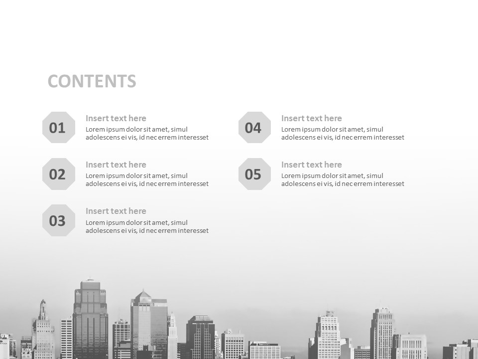 Free Google Slides themes - Black and White Buildings