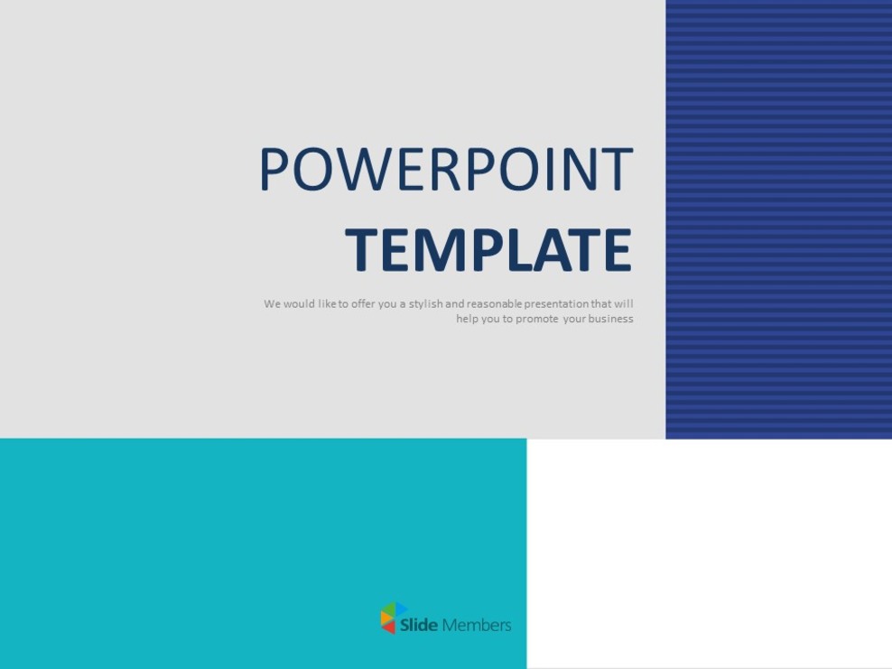 Free Presentation Template - Big Turquoise Blue Quadrangle Pattern
