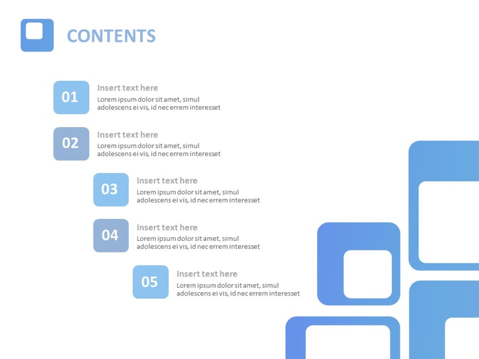 Google Slides Template Free - Blue Quadrangles