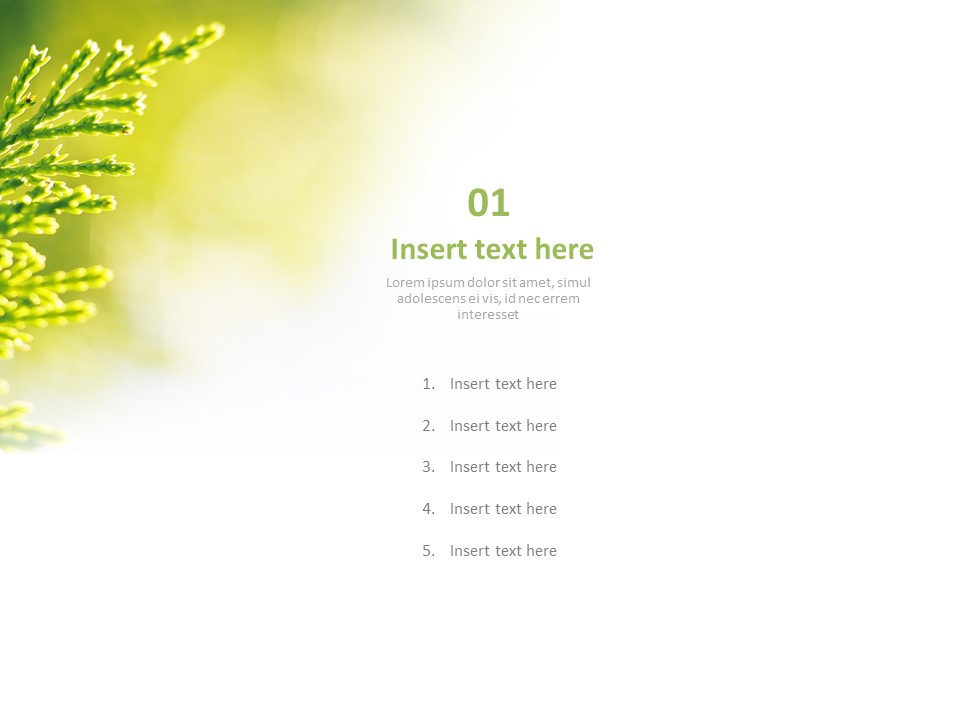 Google Slides Template Free - Yellowgreen Leaves As Actual Image