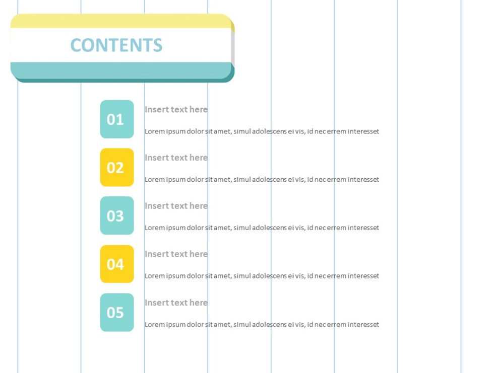 Mint and Yellow Stripes Arrangement - Google Slides Template Free