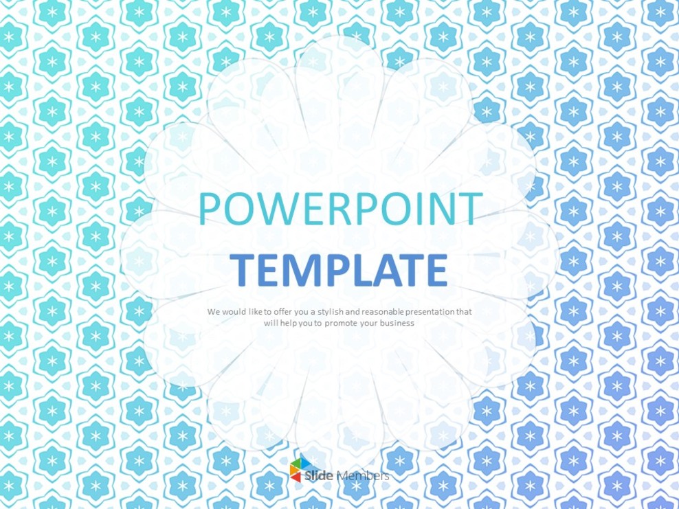 Sea-colored Flower Pattern - Google Slides Images Free Download