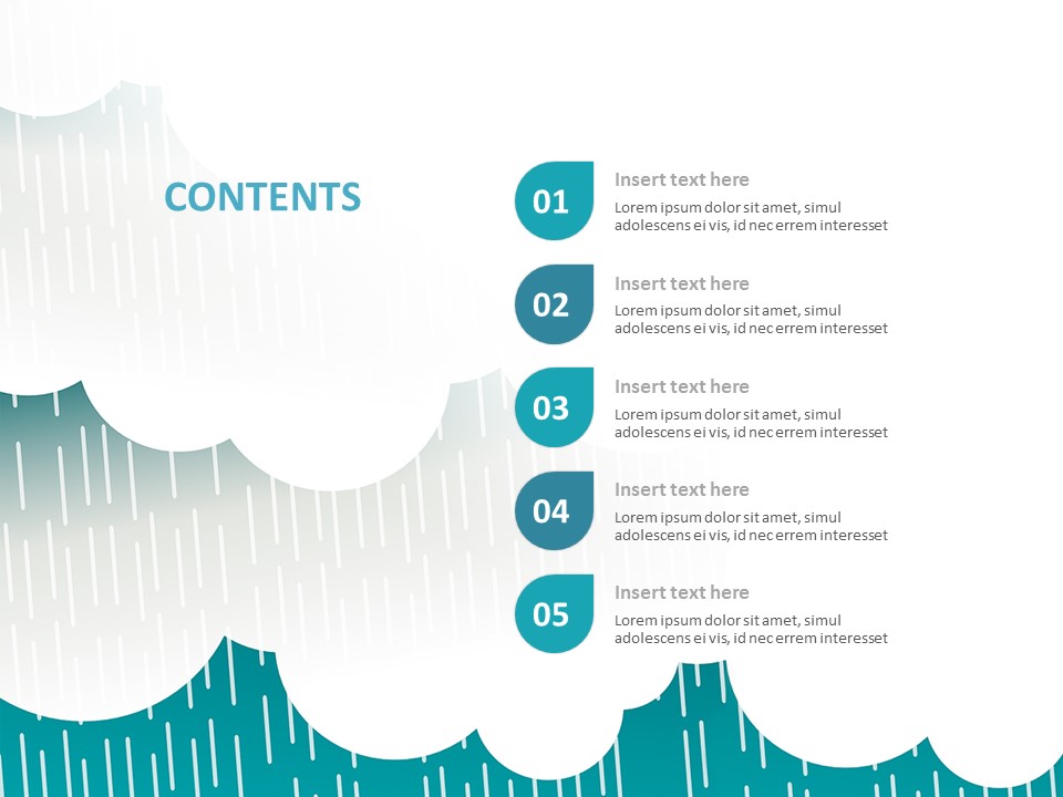 Free Google Slides themes - Falling Turquoise Clouds