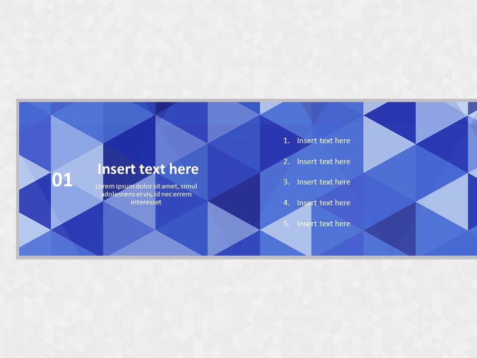 Google Slides Template Free Download - Blue Triangled Pattern With Gray ...