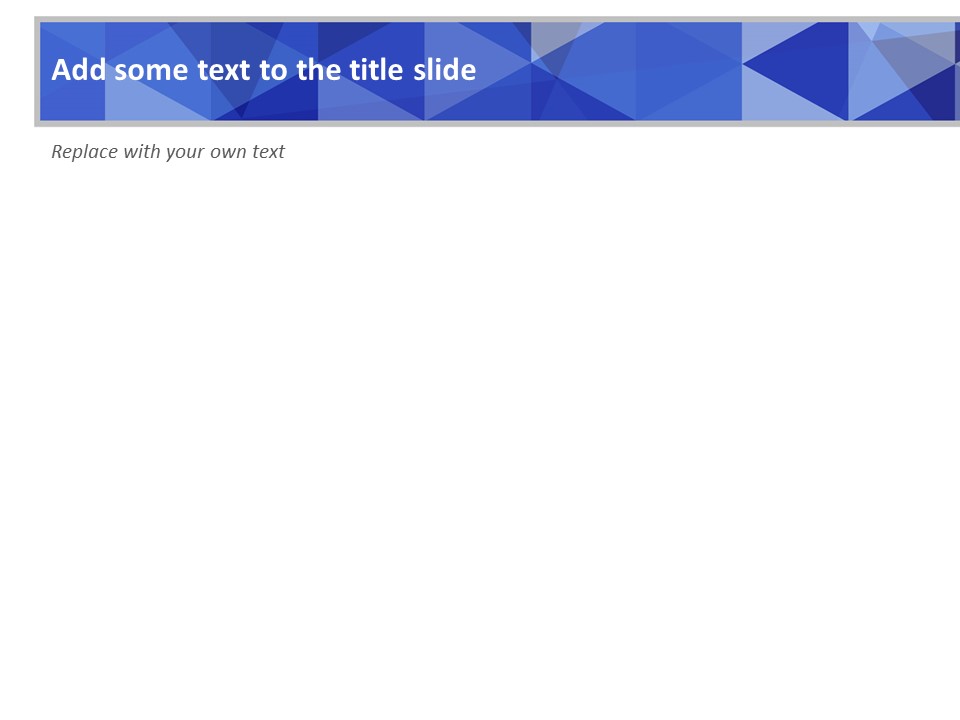 Google Slides Template Free Download - Blue Triangled Pattern With Gray ...