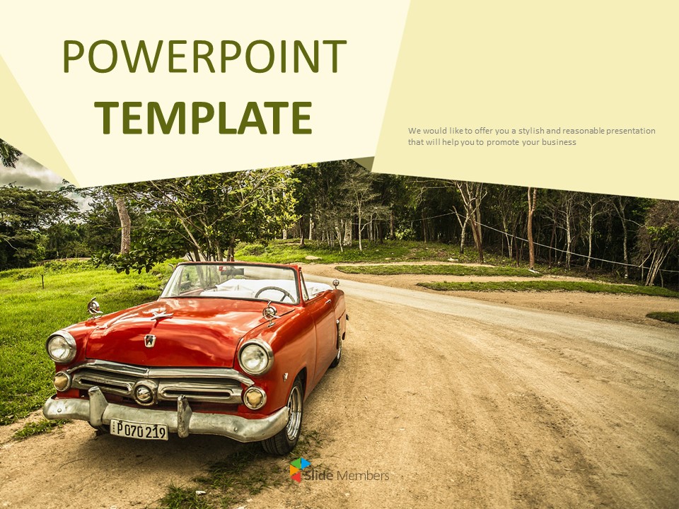 Vintaged Style Car - Google Slides online Free