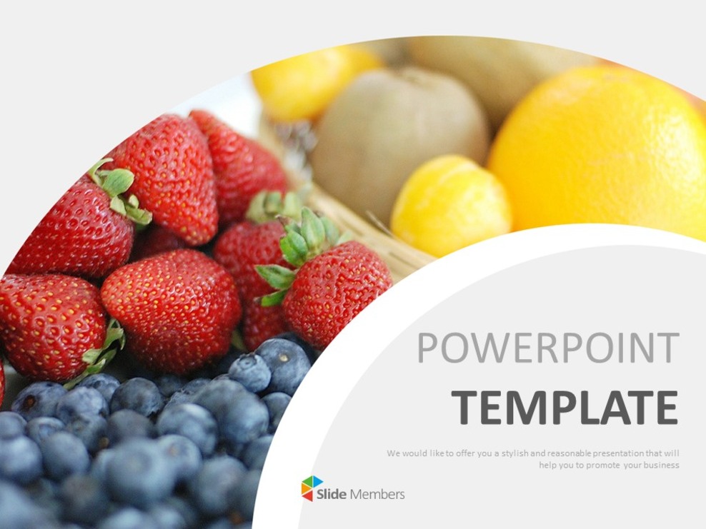 White Background With Fruit Patterns - Free Google Slides Template Design