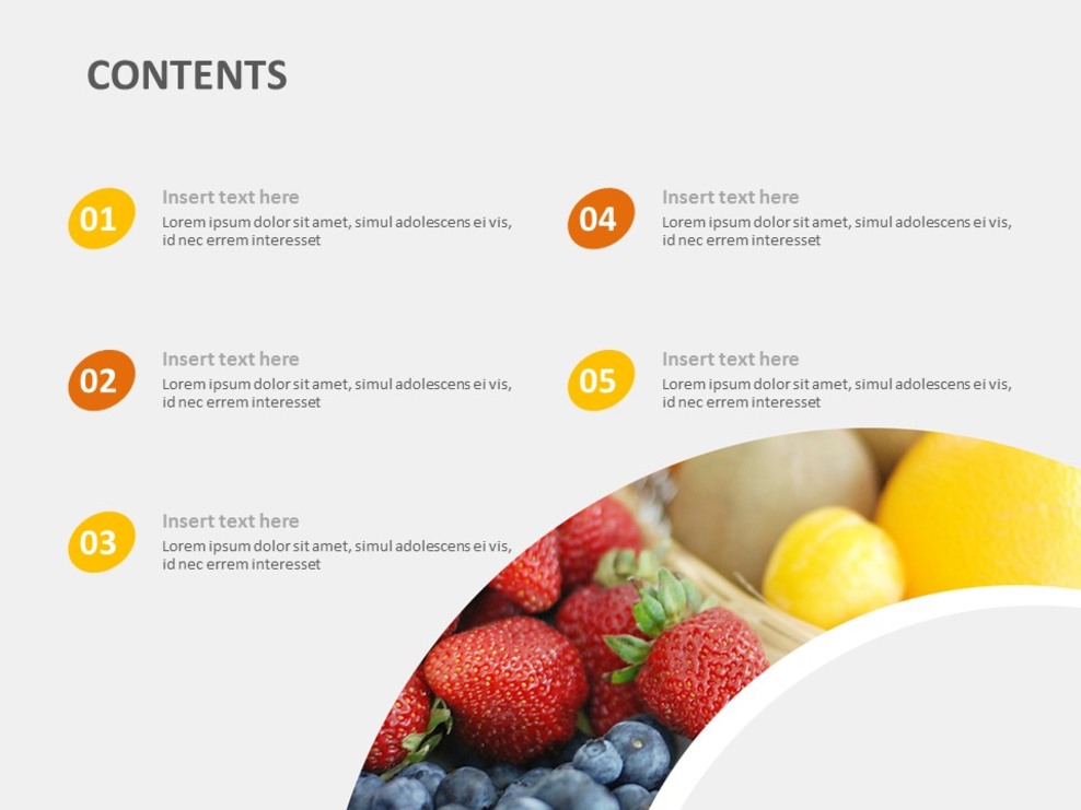 White Background With Fruit Patterns - Free Google Slides Template Design