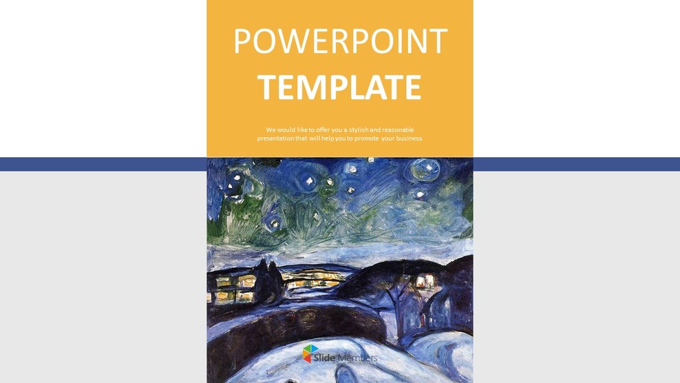 Google Slides Download Free - Edvard Munch "Starry Night"