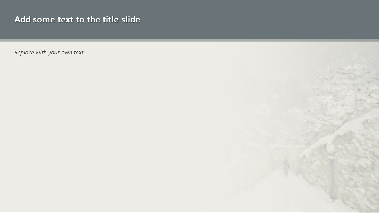 Google Slides Template Free - Alfred Sisley "La neige à Louveciennes"