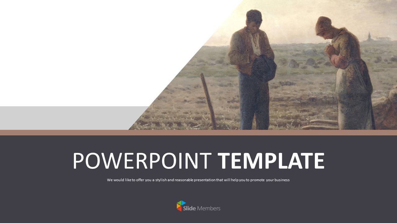 Jean Francois Millet "the Angelus" - Google Slides Template Free Download