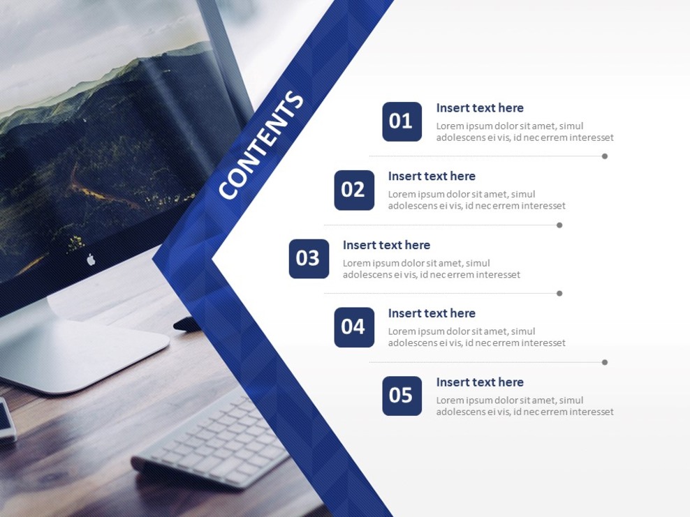 A Monitor and a Keyboard on a Desk - Free Business Google Slides Templates