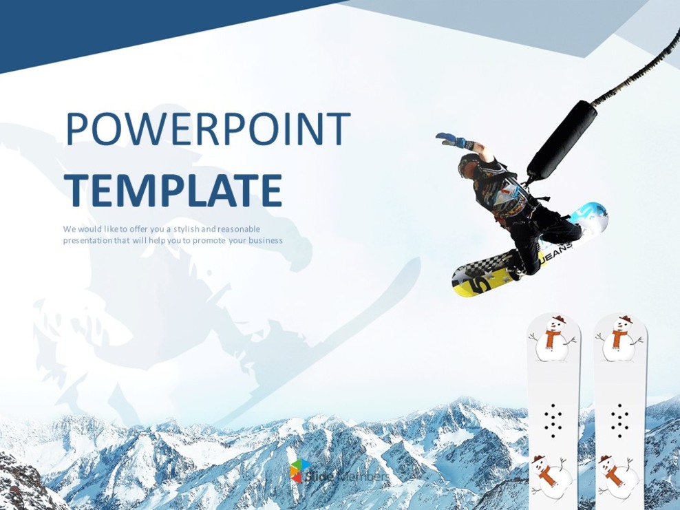 Free Google Slides themes - Snow Boarding