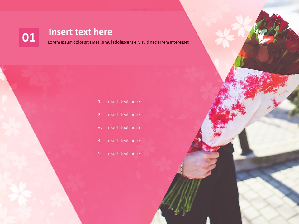 Free Google Slides Template Design - A Red Bouquet of Roses
