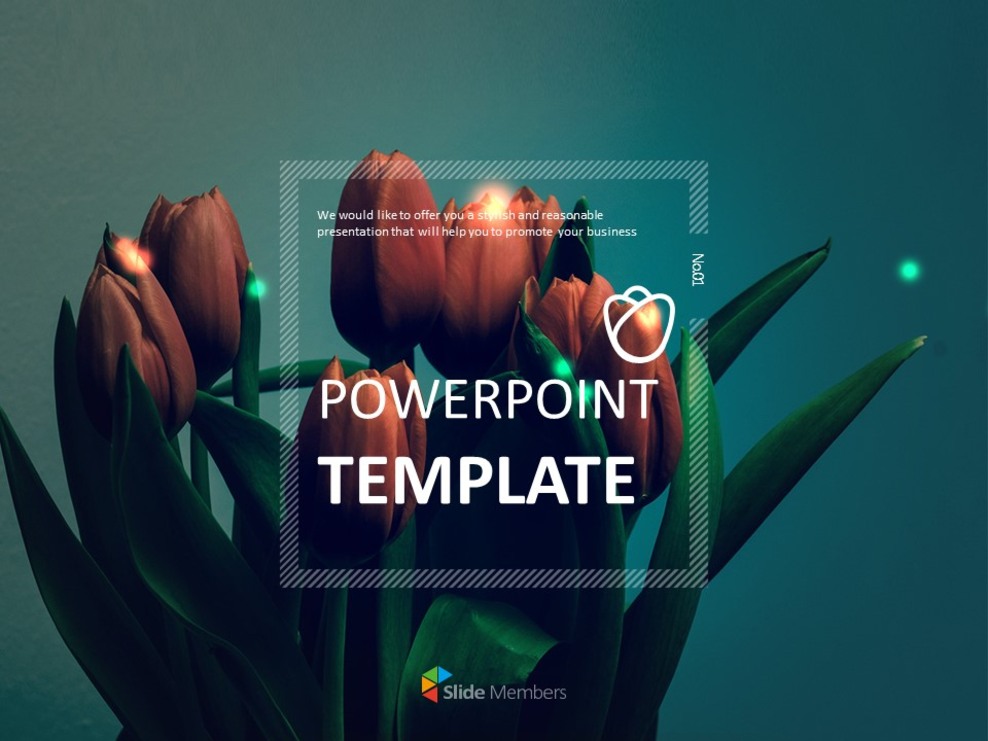 Free Google Slides themes - Tulip Bouquet