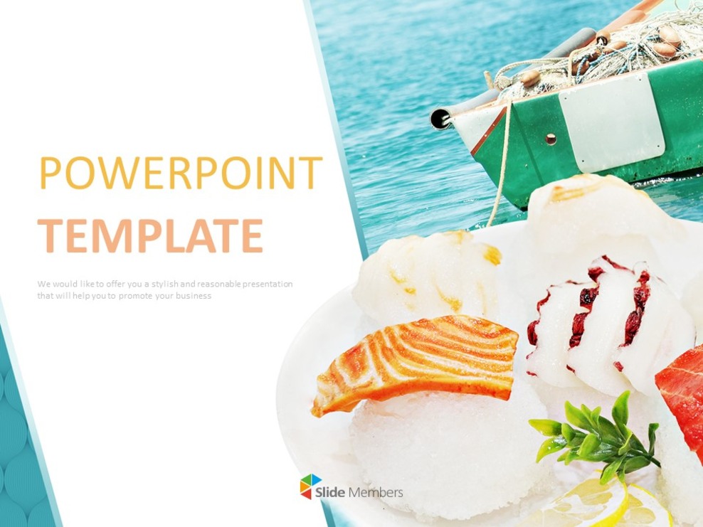 Google Slides Free - Blue SeA and Slices of Raw Fish